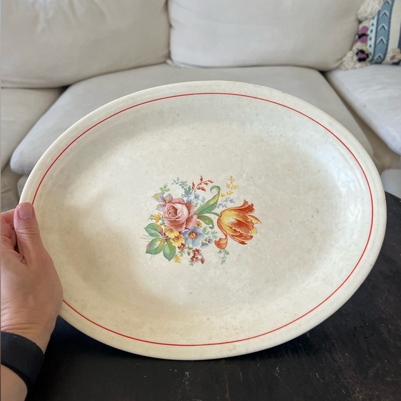 Vintage | Dining | Vintage Floral Serving Platter | Poshmark
